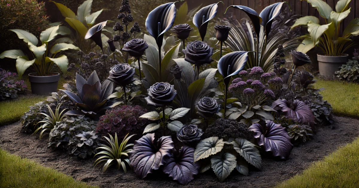 Чорна клумба 10 рослин Ландшафтний дизайн Фото | GreenPost